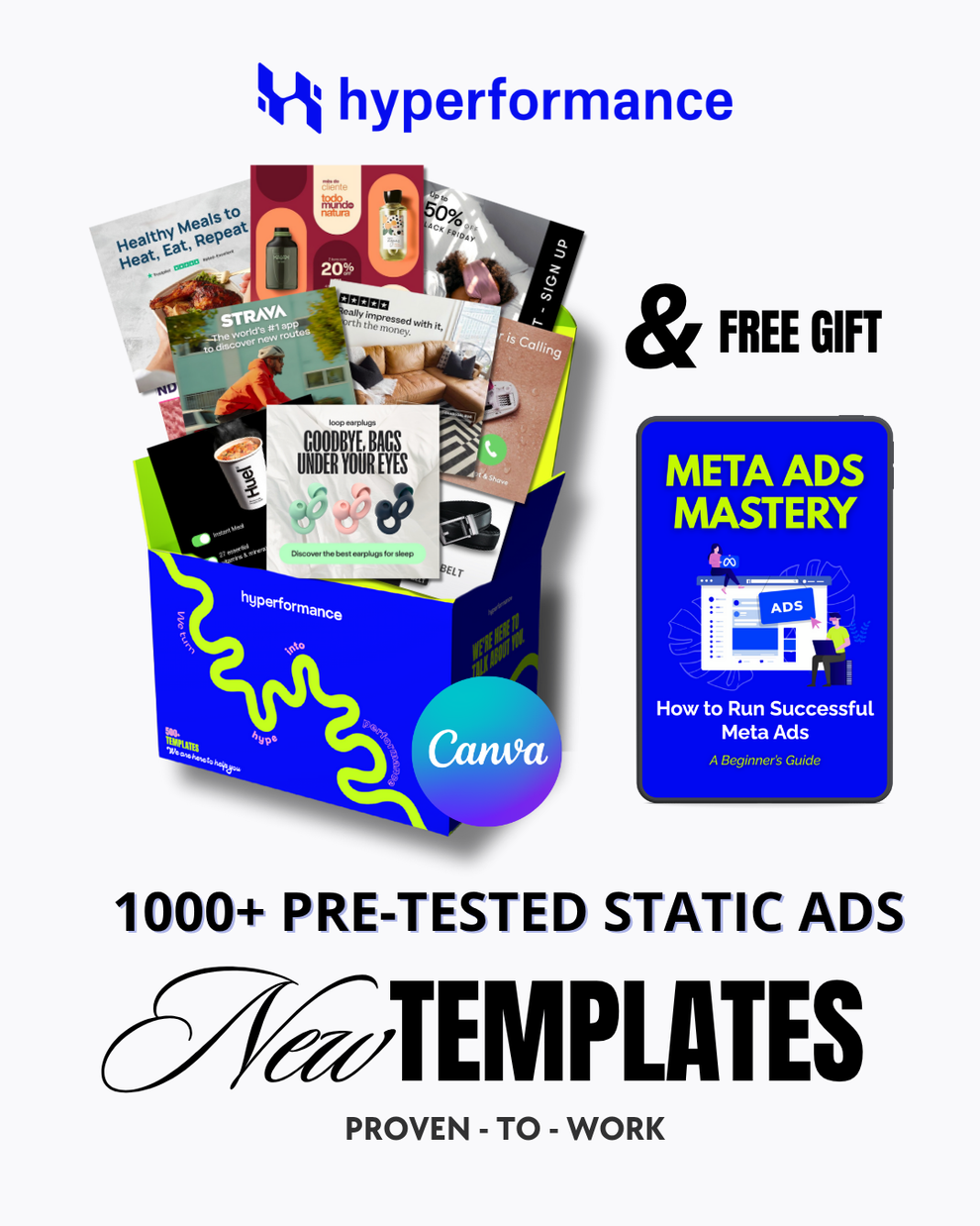 500+ Static Ads Canva Templates Pack – hyperformance.ai | Turn Hype ...